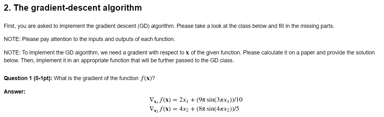 Solved Assignment 1 Assignment 1: Optimization Goal: Get | Chegg.com