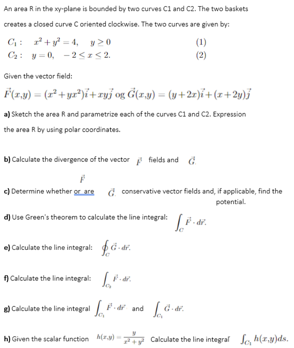 Solved An area R in the xy-plane is bounded by two curves C1 | Chegg.com