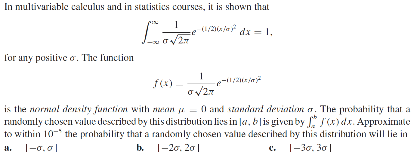 Solved In multivariable calculus and in statistics courses, | Chegg.com