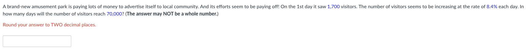 Solved how many days will the number of visitors reach | Chegg.com
