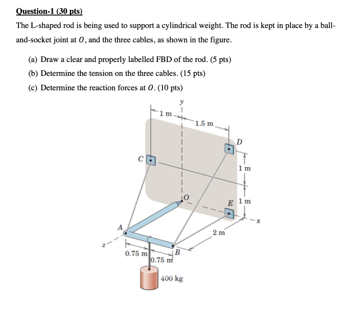 Solved Question-1 (30 pts) The L-shaped rod is being used to | Chegg.com