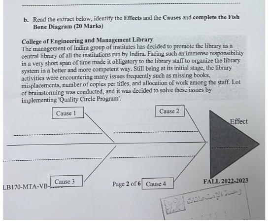 Solved b. Read the extract below, identify the Effects and | Chegg.com