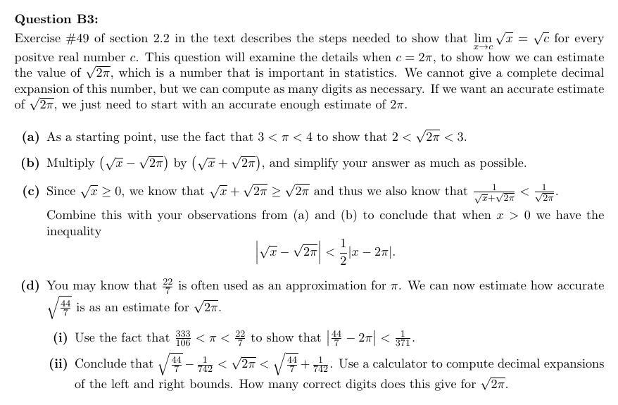 Solved Question B3:Exercise #49 ﻿of section 2.2 ﻿in the text | Chegg.com