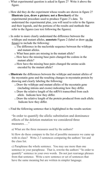 What experimental question is asked in figure 2? | Chegg.com