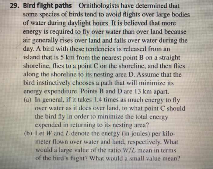 Solved 29. Bird flight paths Ornithologists have determined | Chegg.com
