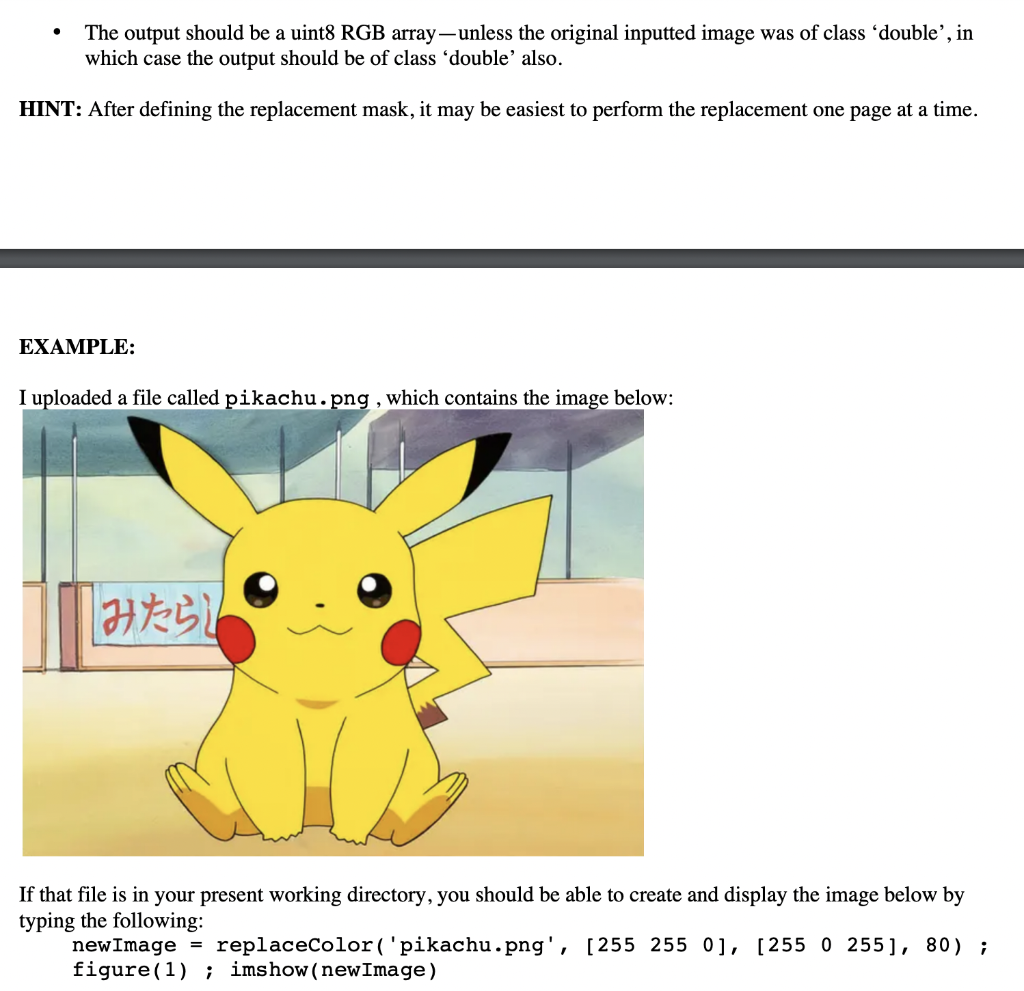 Solved Write a function program called replaceColor (and | Chegg.com