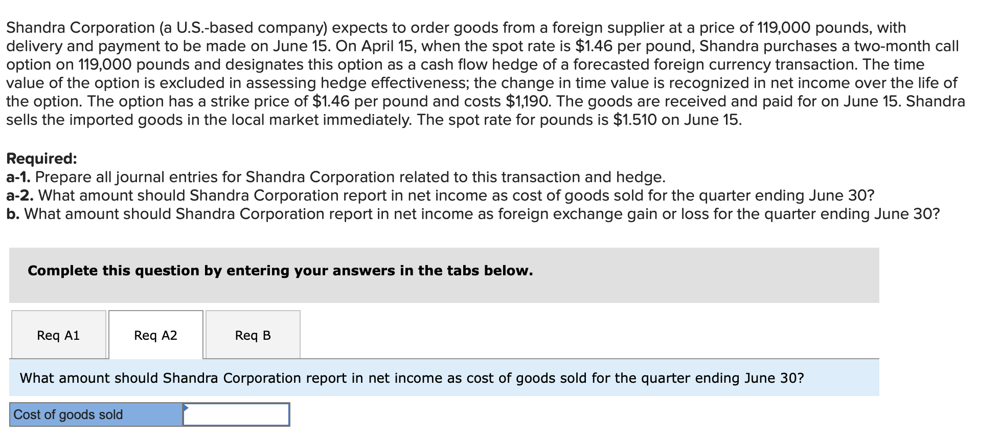 Shandra Corporation (a U.S.-based company) ﻿expects | Chegg.com