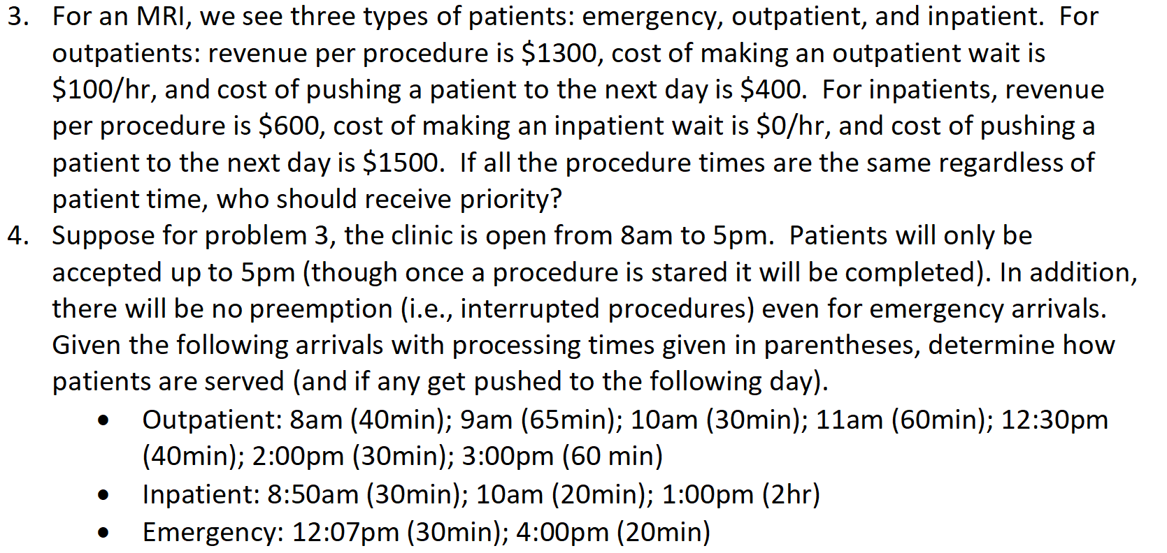 Solved 3. For an MRI, we see three types of patients: | Chegg.com