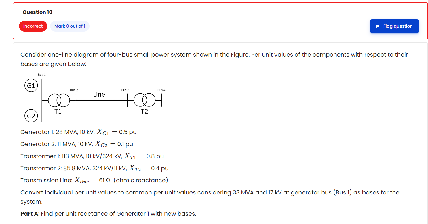 Solved Consider one-line diagram of four-bus small power | Chegg.com