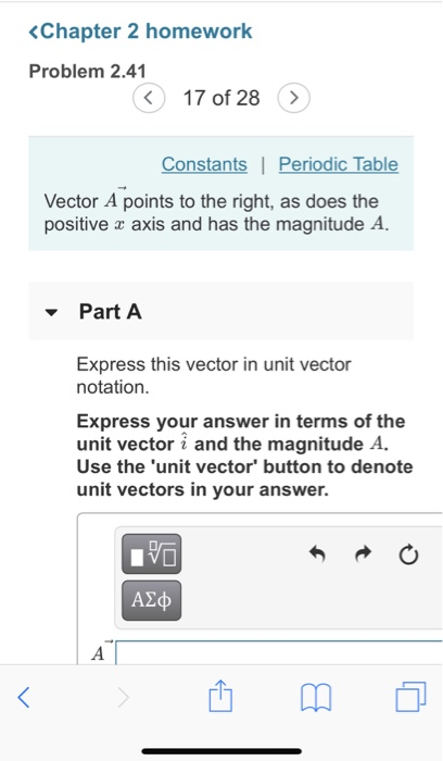 Solved Constants | Periodic Table Vector A points to the | Chegg.com