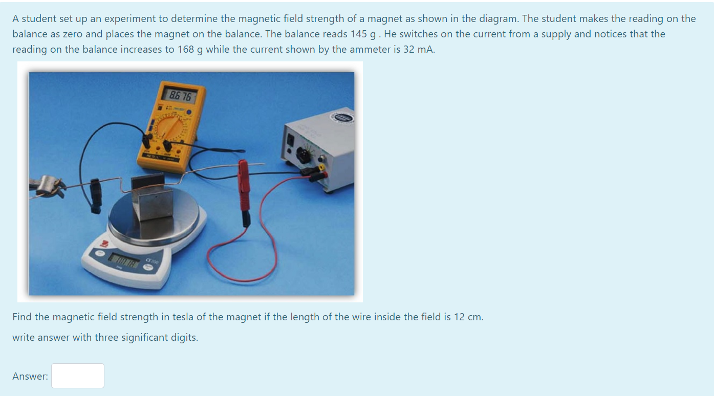 Solved A student set up an experiment to determine the | Chegg.com