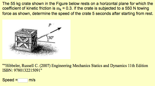 Solved The 55 kg crate shown in the Figure below rests on a | Chegg.com