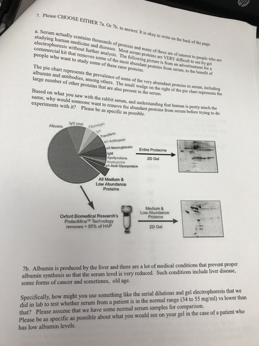 Solved Please CHOOSE EITHER 7a. Or 7b. to answer. It is okay | Chegg.com
