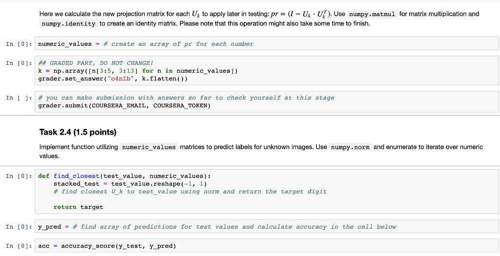 this is a lab on linear algebra SVD MNIST | Chegg.com