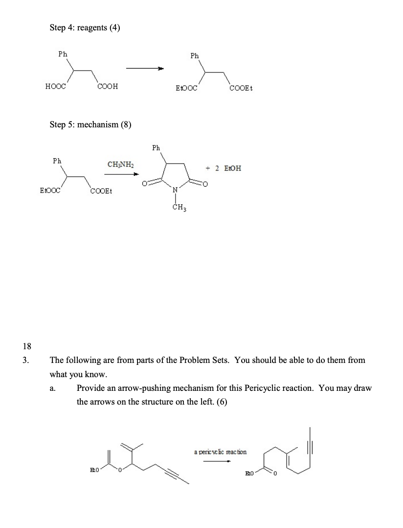 Solved Step 4: reagents (4) Ph HOOC COOH ЕООС COOEt Step 5: | Chegg.com