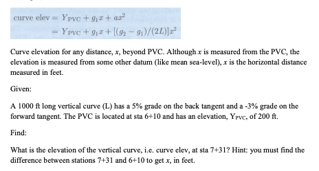 Solved Table 49.3 Vertical Corve Abbanaviations PVC | Chegg.com