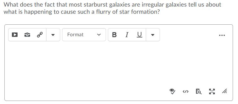 Solved What does the fact that most starburst galaxies are | Chegg.com