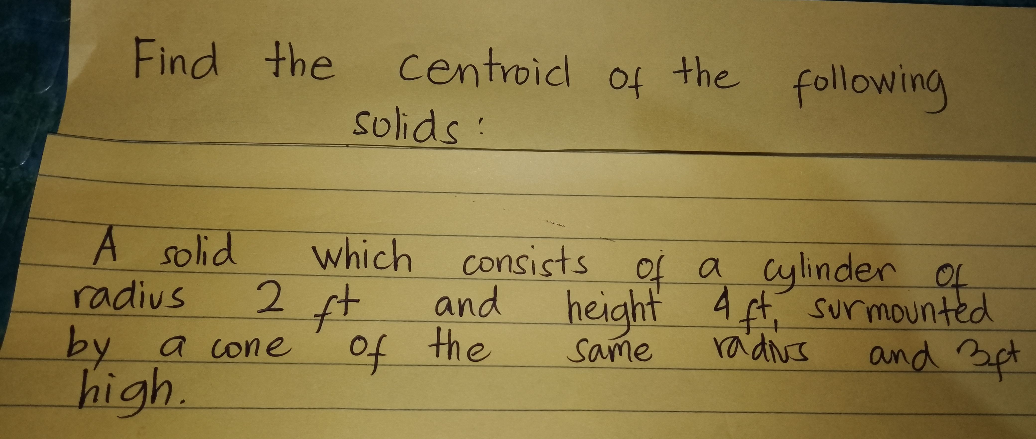 Solved Find the centroid of the solid: A solid which | Chegg.com