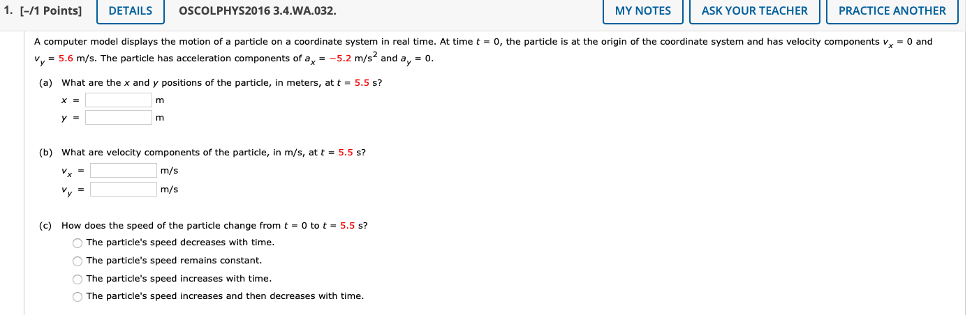 Solved 1 [ 1 Points] Details Oscolphys2016 3 4 Wa 032 My