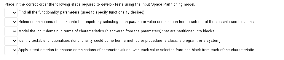 Solved Place in the correct order the following steps | Chegg.com