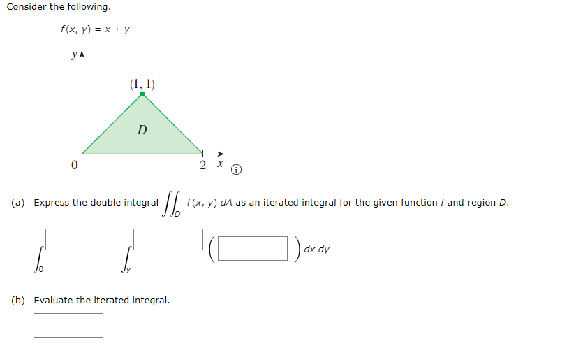 Solved Consider the following. f(x, y) = x + y YA (1,1) D 2 | Chegg.com