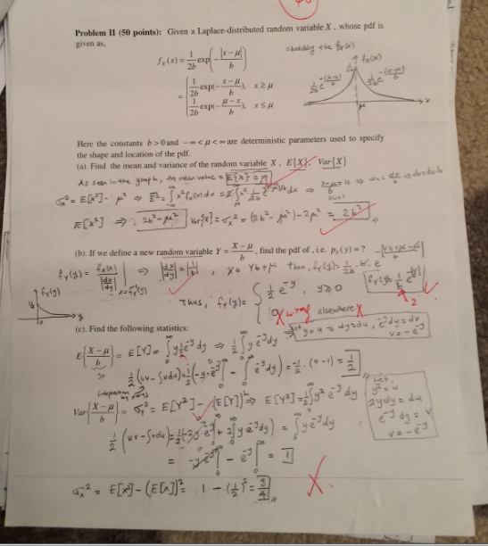 Solved Problem II (50 points): Given a Laplace-distributed | Chegg.com