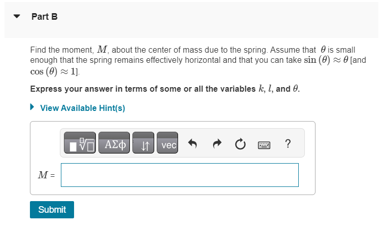Solved We start by analyzing the moments, about the center | Chegg.com