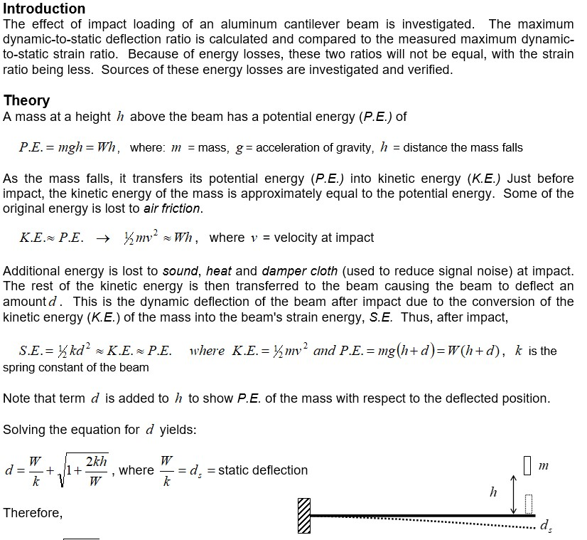 Solved Introduction The effect of impact loading of an | Chegg.com