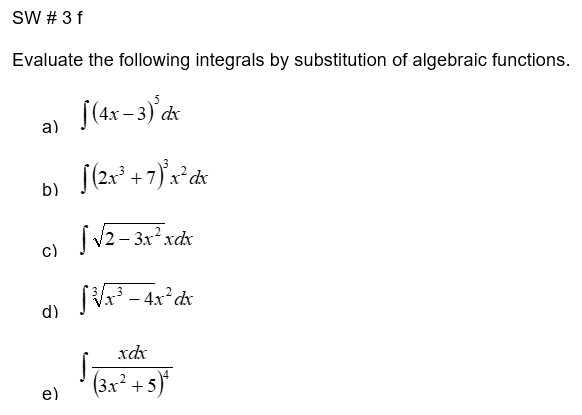 Solved Evaluate the following integrals by substitution of | Chegg.com