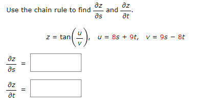Solved Use the chain rule to find ∂s∂z and ∂t∂z. | Chegg.com