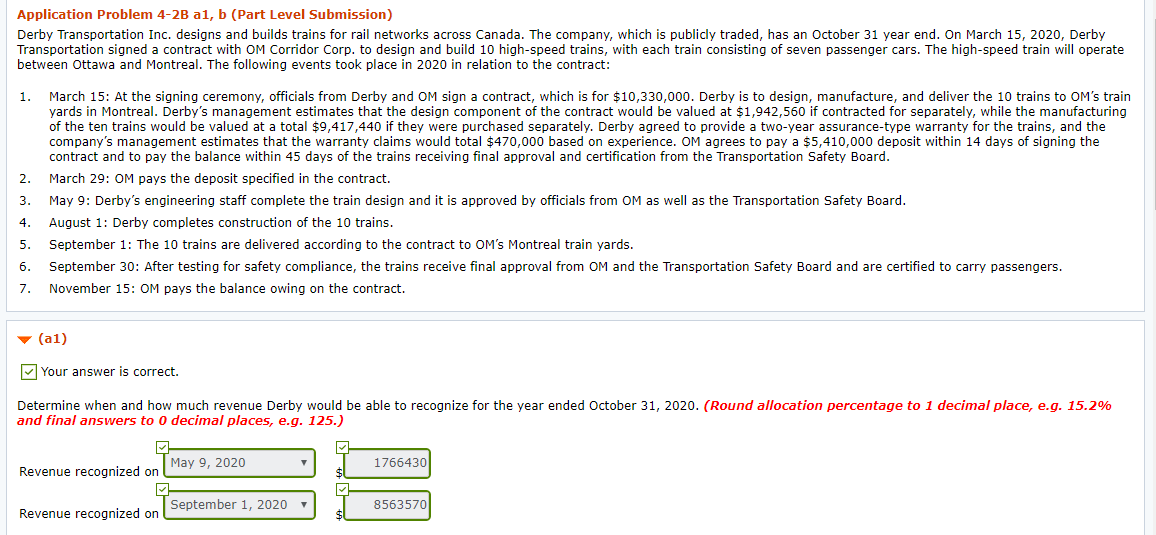Solved Application Problem 4-2B al, b (Part Level | Chegg.com