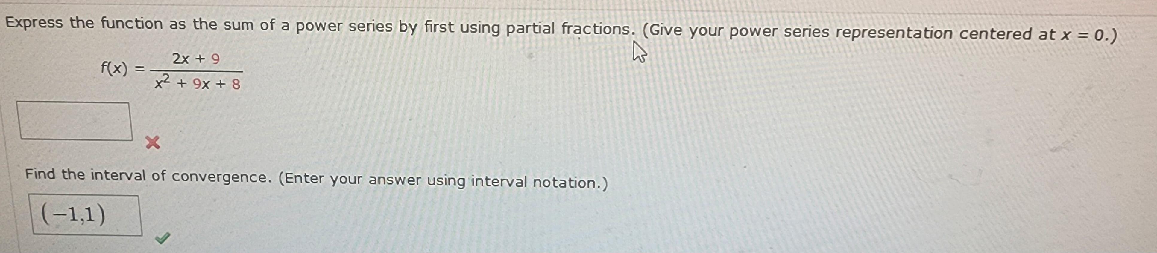 Solved Express the function as the sum of a power series by | Chegg.com