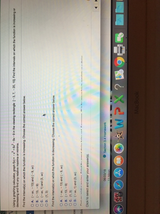 Solved Using a graphing calculator, graph)6x-9x-9 in the | Chegg.com