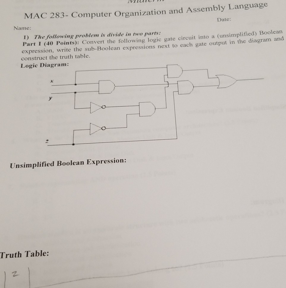 Solved MAC 283- Computer Organization and Assembly Language | Chegg.com