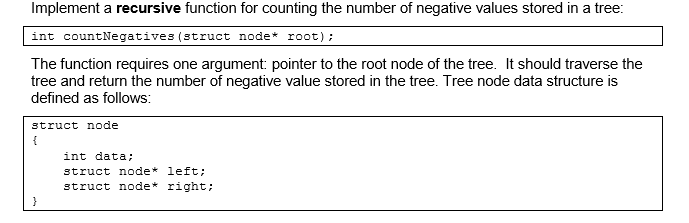 Solved Implement A Recursive Function For Counting The 4376