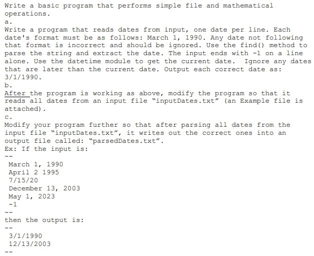 Solved Write a basic program that performs simple file and | Chegg.com