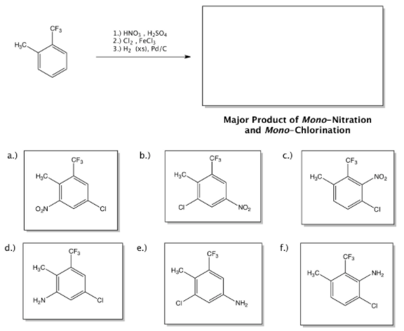 Solved нс, 1.) HNO3 H2SO4 2.) Cl. Feciz 3.) H2 (xs), Pd/C | Chegg.com