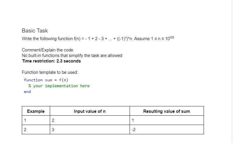 Solved Basic Task Write the following function | Chegg.com