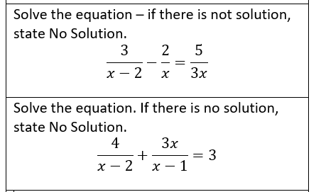 Solved Solve the equation - if there is not solution, state | Chegg.com
