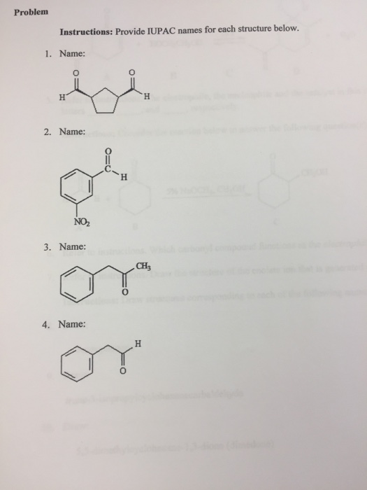 Solved Provide IUPAC names for each structure below. Name: | Chegg.com