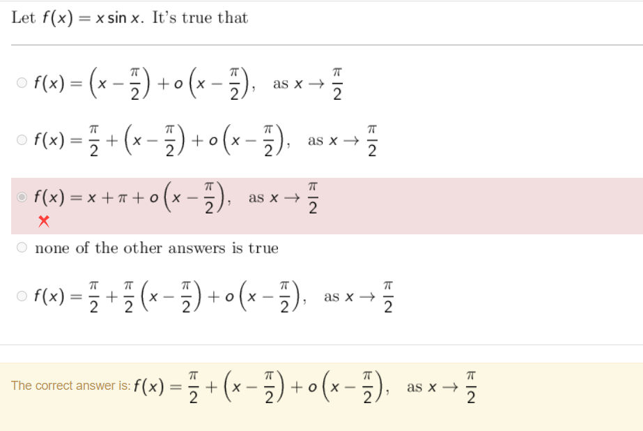 Solved Let f(x) = x sin x. It's true that · f(x) = (x − =) + | Chegg.com