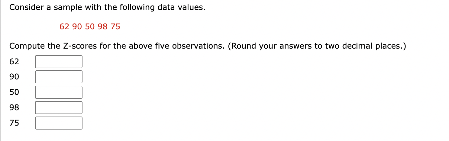 Solved Consider a sample with the following data values. | Chegg.com