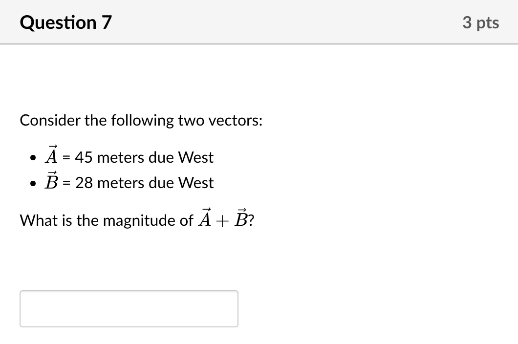 Solved Consider the following two vectors: - A=45 meters due | Chegg.com