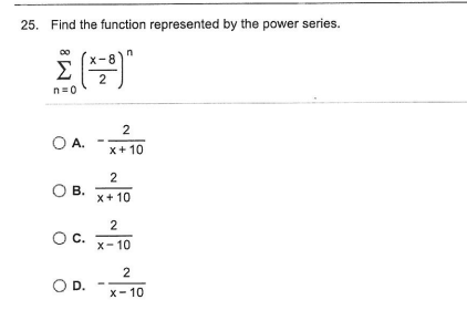 Solved 25. Find the function represented by the power | Chegg.com