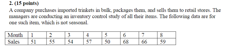Solved (15 ﻿points)A company purchases imported trinkets in | Chegg.com