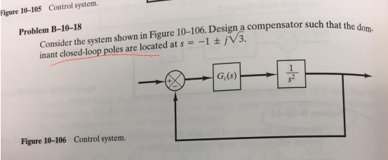 Solved Figure 10-105 Control system, such that the dom- | Chegg.com