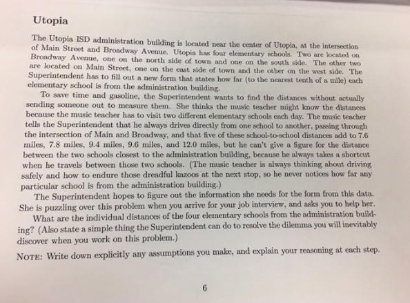 Solved Utopia The Utopia ISD administration building is | Chegg.com