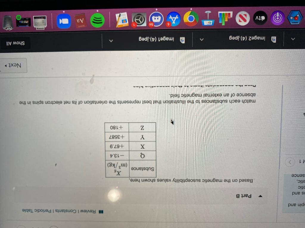 Solved A Review | Constants 1 Periodic Table spin and Part B | Chegg.com