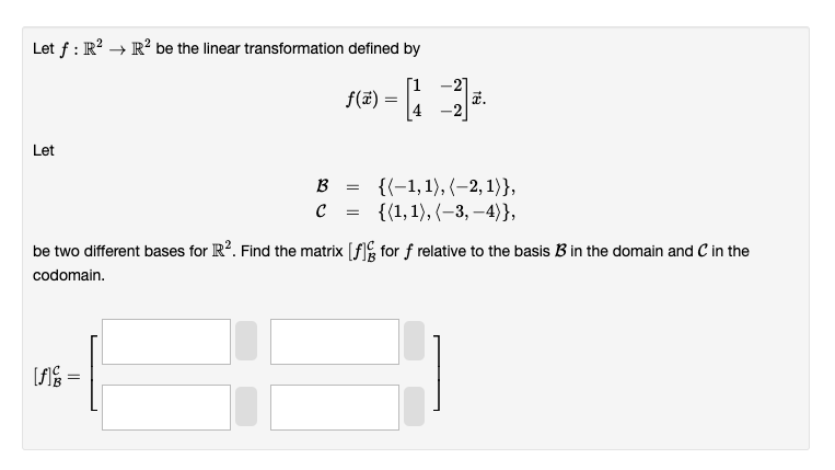 Solved Let f:R2→R2 be the linear transformation defined by | Chegg.com