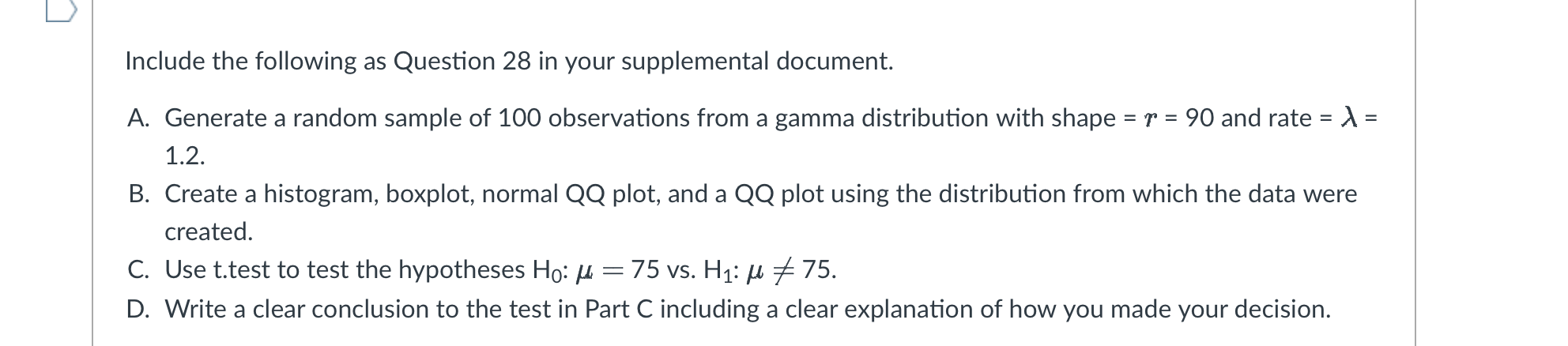 Include the following as Question 28 in your | Chegg.com